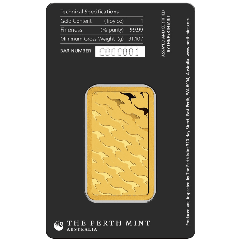 Buy Perth Mint 1oz Minted Gold Bar - Gold Bullion Australia