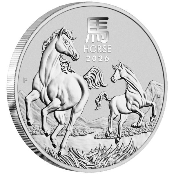 Buy 1oz Perth Mint Year of the Horse 2026 Lunar Silver Coin - Gold ...